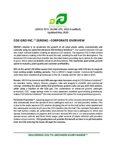 CO2 GRO Inc. (GROW) | Company Profile | TMX Money
